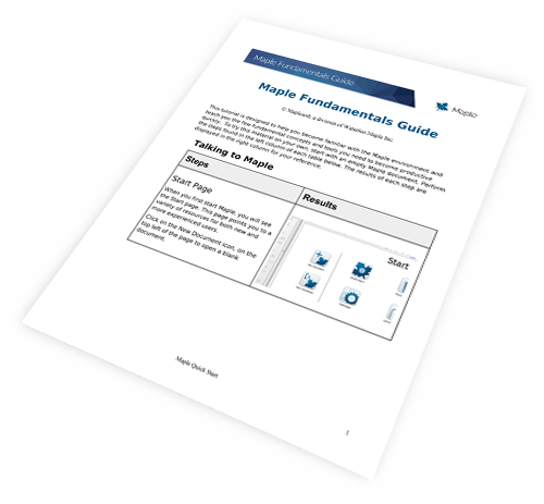 Maple Quick Start PDF